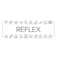 Reflex of human neurology system icons set Vector Image