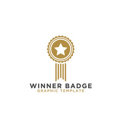 Winner badge graphic template Royalty Free Vector Image