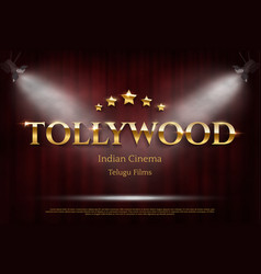 Bollywood indian cinema banner with text Vector Image