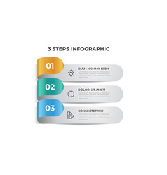 3 points process diagram ascending block Vector Image