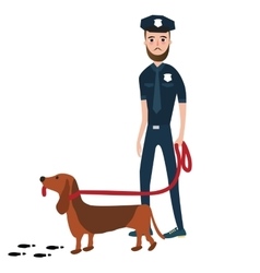 Cartoon police dog with cap sitting Royalty Free Vector