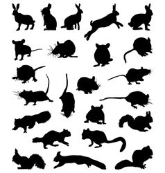 Dancing rabbit silhouette Royalty Free Vector Image