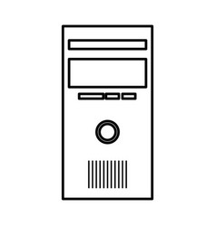 Computer desktop cpu isolated icon Royalty Free Vector Image