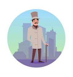 Victorian gentlemen set - cartoon men in vintage Vector Image