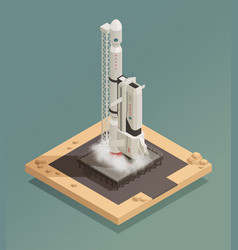 Space ship isometric flowchart Royalty Free Vector Image