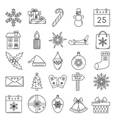 Christmas simple icons Royalty Free Vector Image