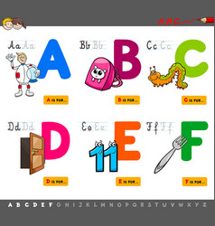 Educational cartoon alphabet letters for kids Vector Image