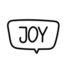 Choose joy handwritten text in speech bubble Vector Image