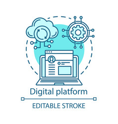Digital platform online network chalk concept icon