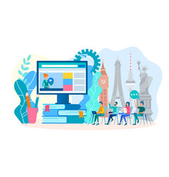 Poster for foreign language courses Royalty Free Vector