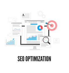Data analytics concept seo optimization search Vector Image