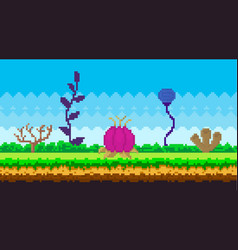 Pixel-game interface abstract layout design Vector Image