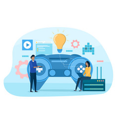 Game development concept creative process Vector Image