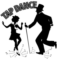Tap dance silhouette banner Royalty Free Vector Image
