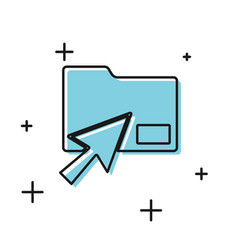 White cursor click document folder icon isolated Vector Image