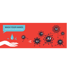Washing hands to prevent coronavirus covid 19 Vector Image