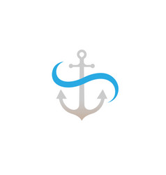 Hammerhead shark and anchor heraldic icon Vector Image