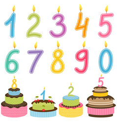 Cartoon cake with candles Royalty Free Vector Image