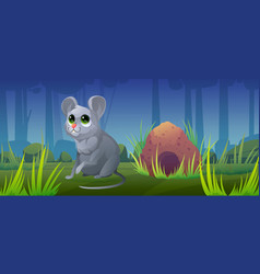 Cartoon mouse and cheese in the hole Royalty Free Vector