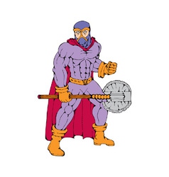Executioner standing with axe european medieval Vector Image