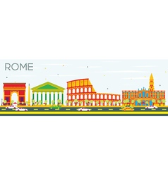 Rome skyline poster Royalty Free Vector Image - VectorStock
