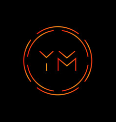 Ym logo design template initial circle letter Vector Image