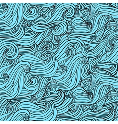 Seamless abstract hand-drawn pattern waves Vector Image