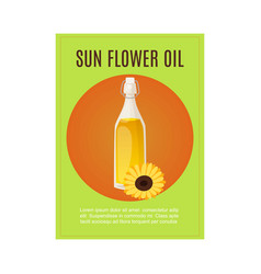 Realistic sunflower oil ad poster Royalty Free Vector Image