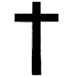 Christian cross with banner Royalty Free Vector Image