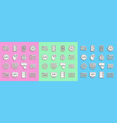 Set ui or ux design color palette guide front Vector Image