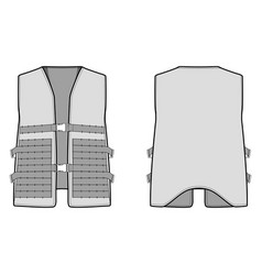 Utility vest fashion flats Royalty Free Vector Image