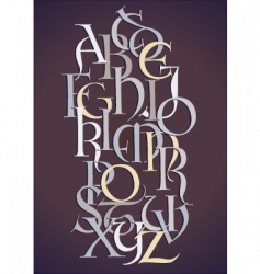 Lombardic alphabet Royalty Free Vector Image - VectorStock