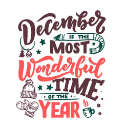 Winter inspirational quote typography for Vector Image