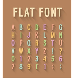 Flat font with long shadow effect Royalty Free Vector Image