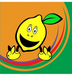 Sour Pucker Face Lemon Cartoon Character Vector Image