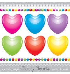 Valentines day vertical background with shining Vector Image