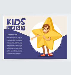 Boy in golden star outfit dressed as winter Vector Image
