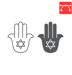 Hamsa thin line icon luck and talisman hand sign Vector Image