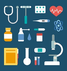 Medical Icons and Objects in the Shape of Circle Vector Image