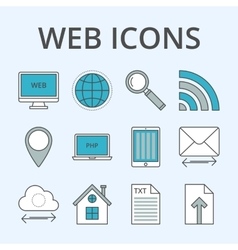 A set linear icons Royalty Free Vector Image - VectorStock