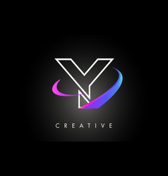 Logo letter y glitch distortion diagonal Vector Image