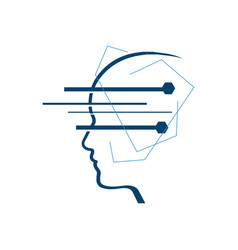 Machine learning logo design brain ai technology Vector Image