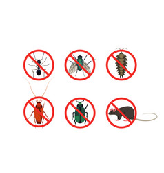 Pest control harmful insects and rodents set Vector Image