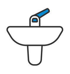 Basin with taps and water Royalty Free Vector Image