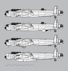 Avro lancaster iii front Royalty Free Vector Image