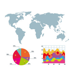 World map infographic demographic statistics Vector Image