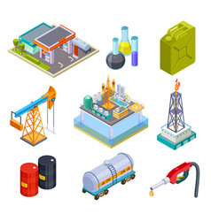 Gas oil industry isometric flowchart with offshore