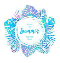 Summer nights typography banner round design Vector Image