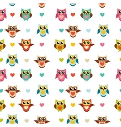 Cute owl pattern background for valentines day Vector Image