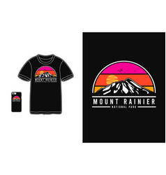 Mount rainier vintage logo design adventure Vector Image